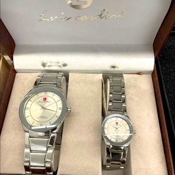 Accessories | Luis Cardini His And Her Finish Silvertone Metal Link ...